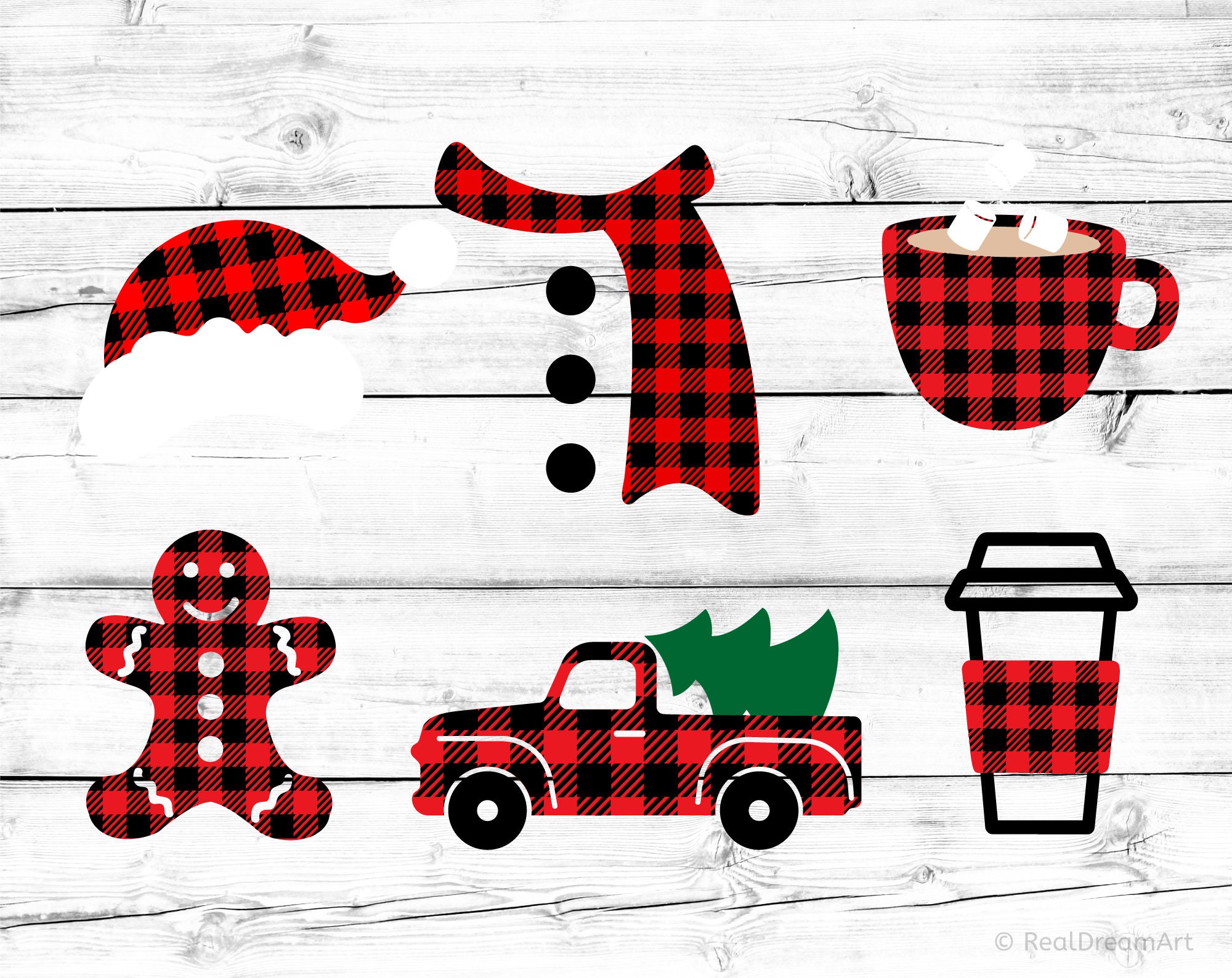 Buffalo Plaid Christmas Svg Bundle, Christmas Svg, Gingerbread Man, Red ...