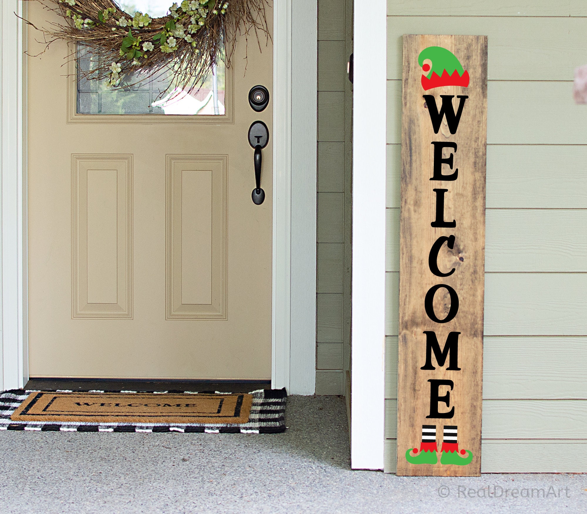 Christmas Porch Sign Svg, Welcome Porch Sign, Christmas Svg, Elf Feet ...