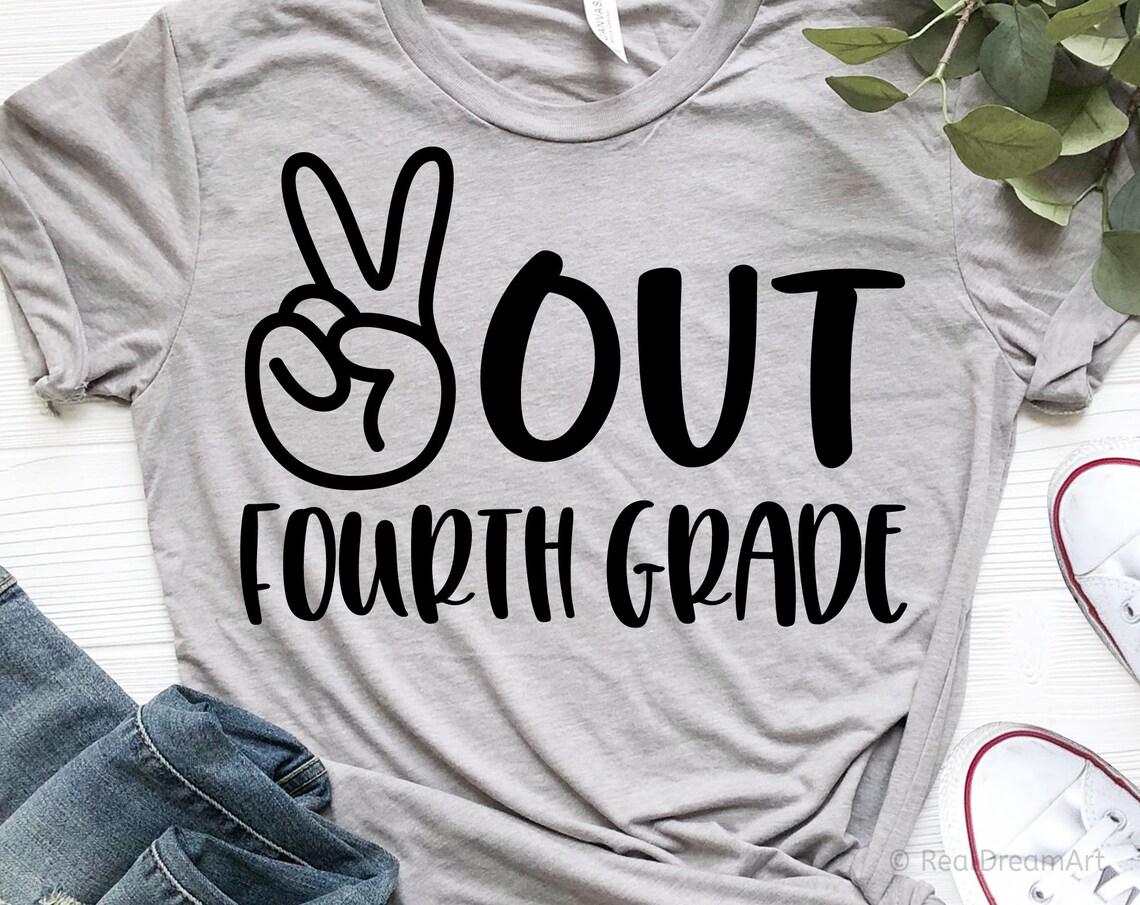 Peace Out Fourth Grade Svg Last Day of School Svg Boy 4th - Etsy