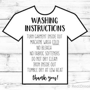 Washing Instructions Svg Care Instructions Card Svg Shirt Care Svg for ...