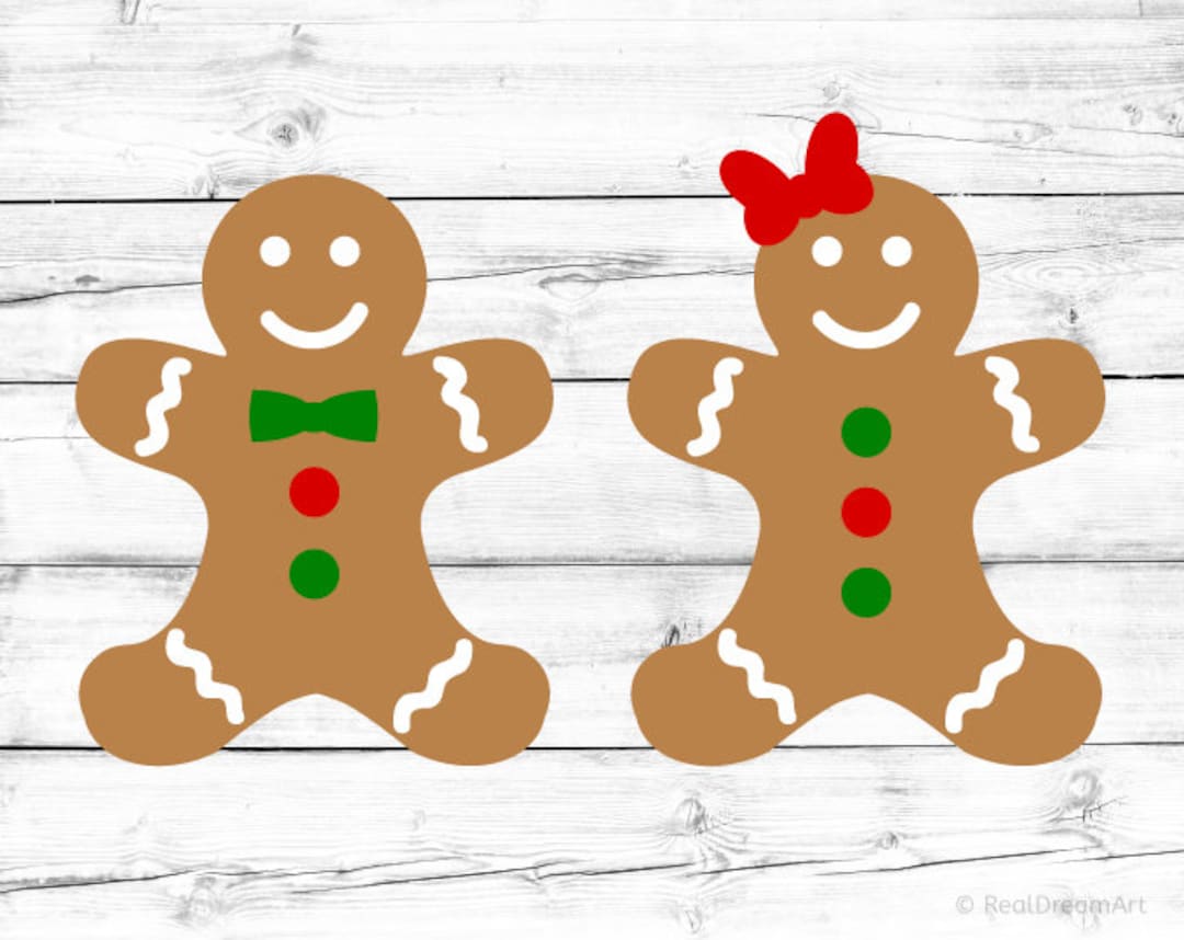 Gingerbread Boy Svg, Gingerbread Girl Svg Cut File, Christmas Svg ...
