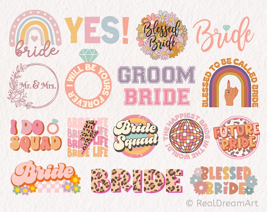 Bride Svg Bundle, Retro Bride Svg, Bride Svg, Bride Life Svg, Bride ...