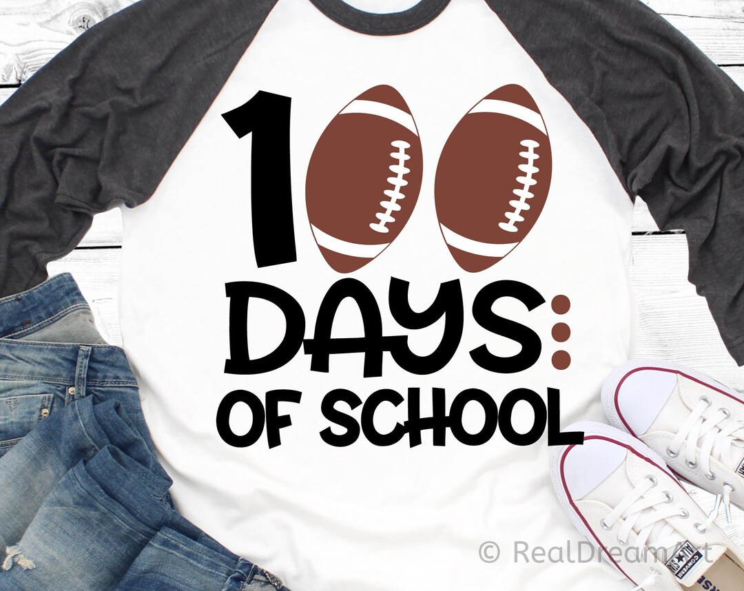 100 Days of School Svg, 100 Days Football Svg, 100th Day Svg, 100 Days ...