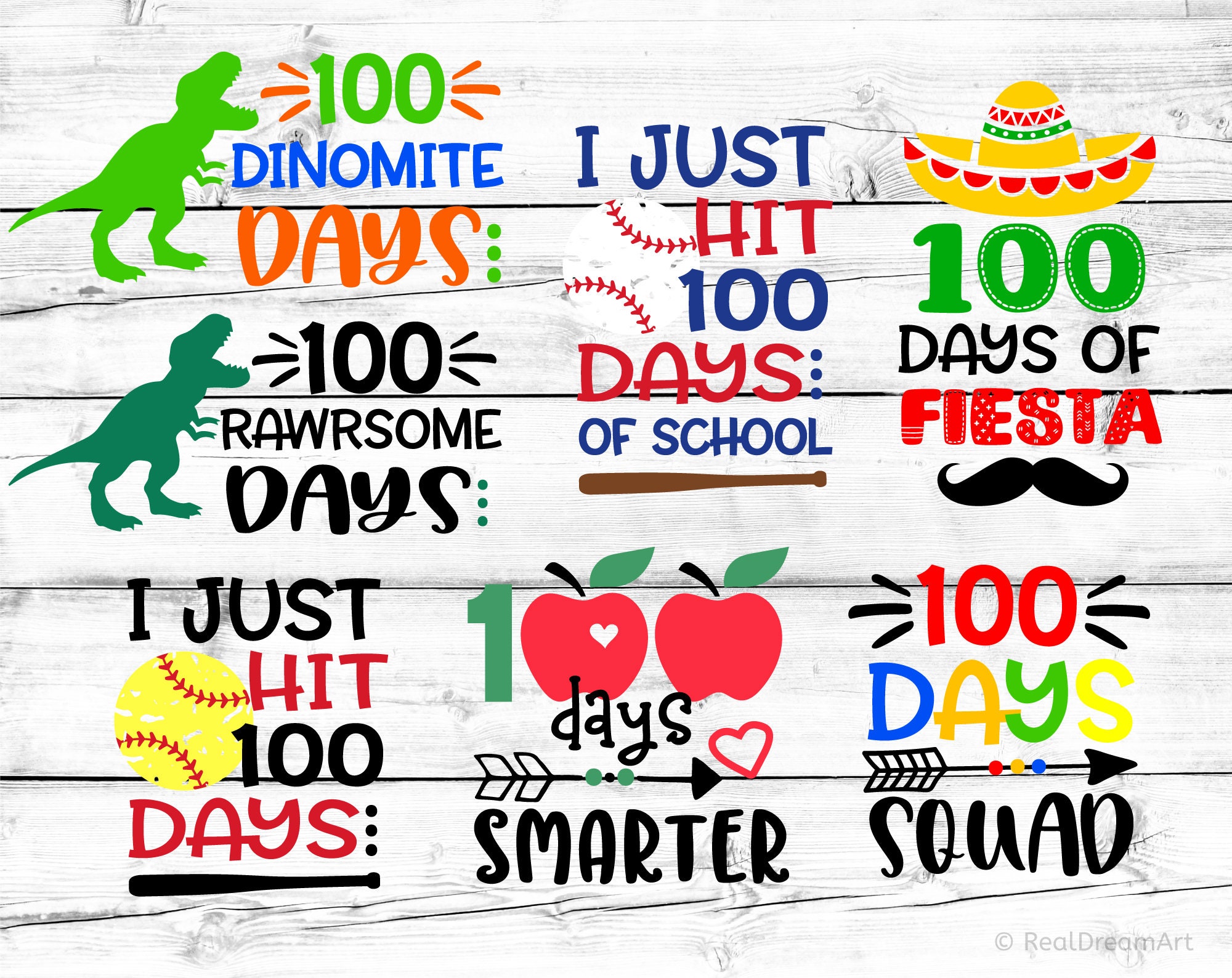 Boy 100 Days of School Bundle Svg 100th Day of School Svg | Etsy
