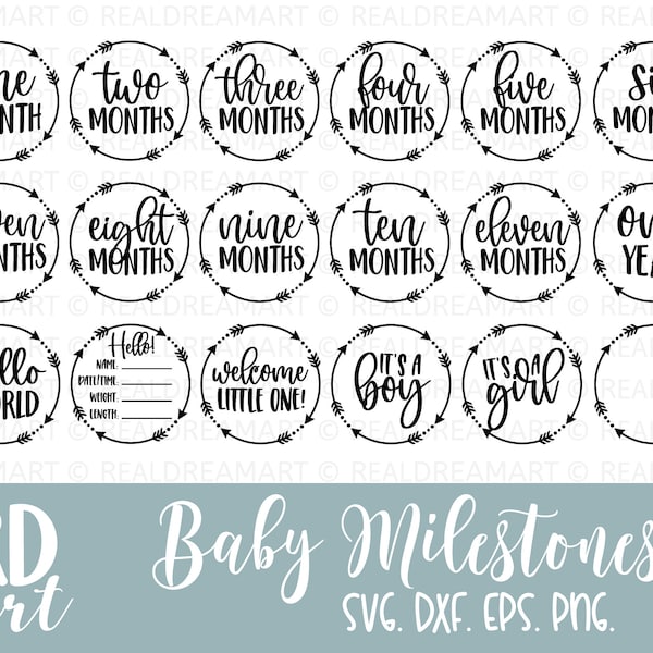 Baby Monthly Milestone Svg - Etsy