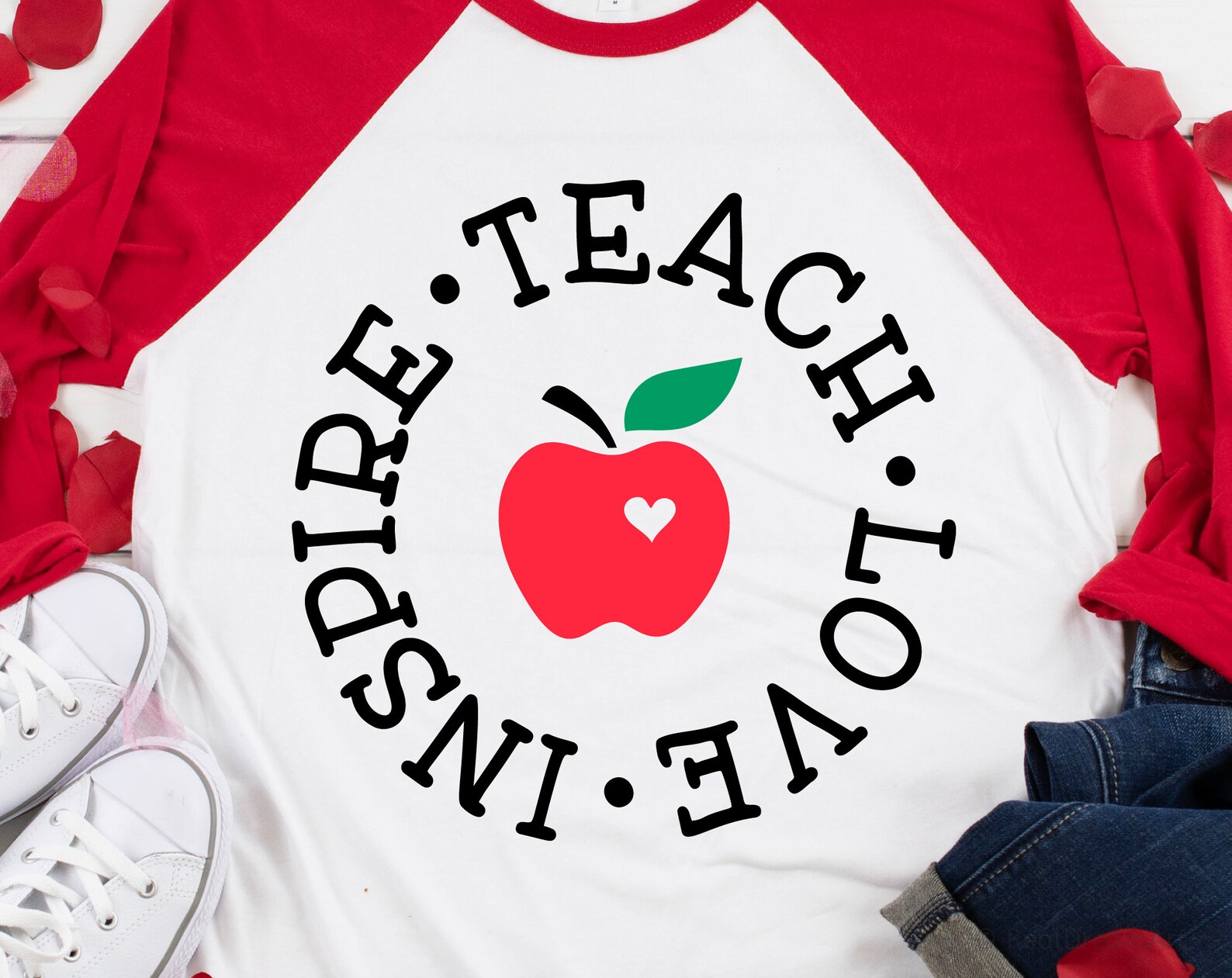 Teacher Valentine’s Day Svg, Teach Love Inspire Svg, Hugs & Kisses Svg ...