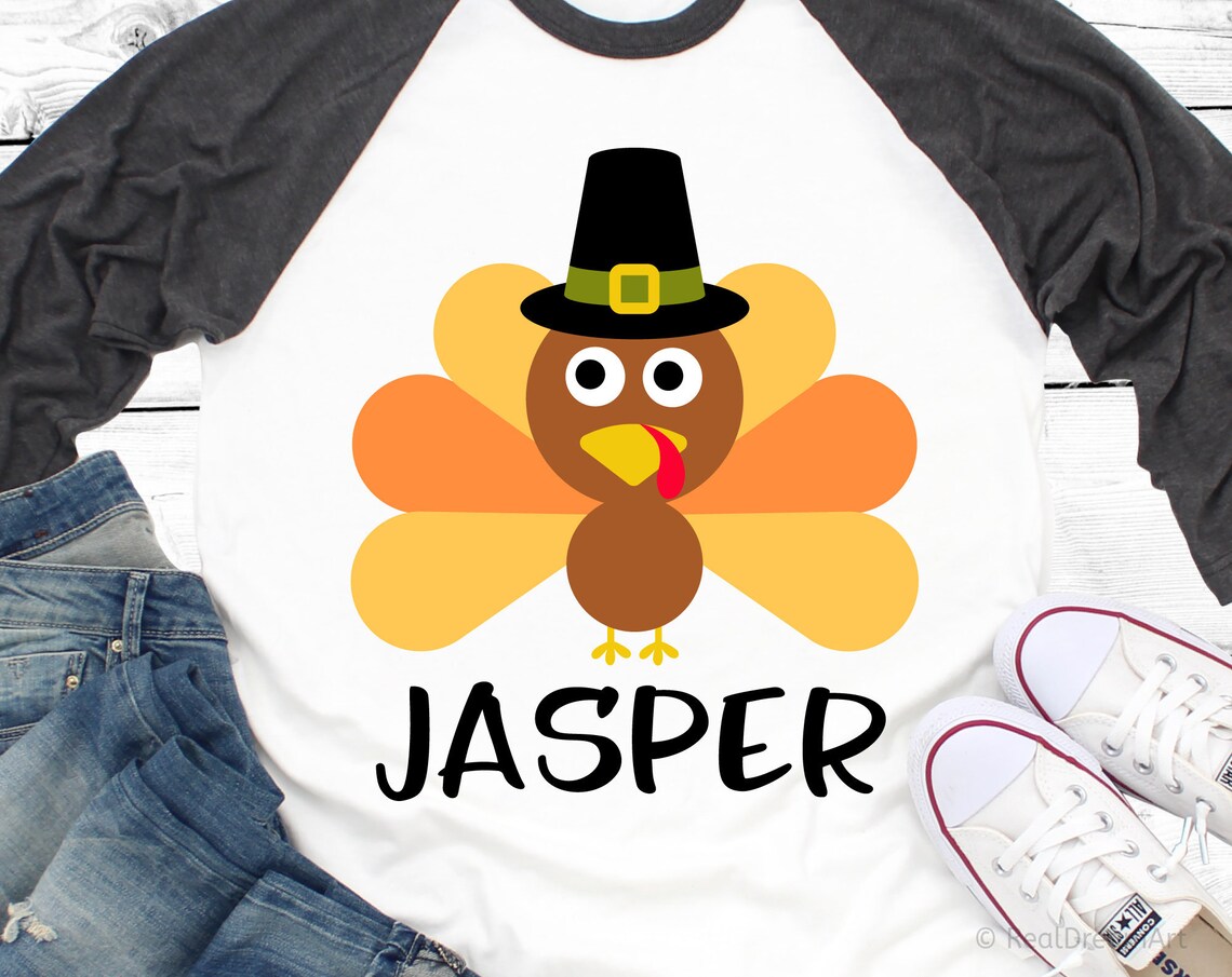 Boy Thanksgiving Svg Turkey Monogram Svg Boy Turkey With Hat | Etsy