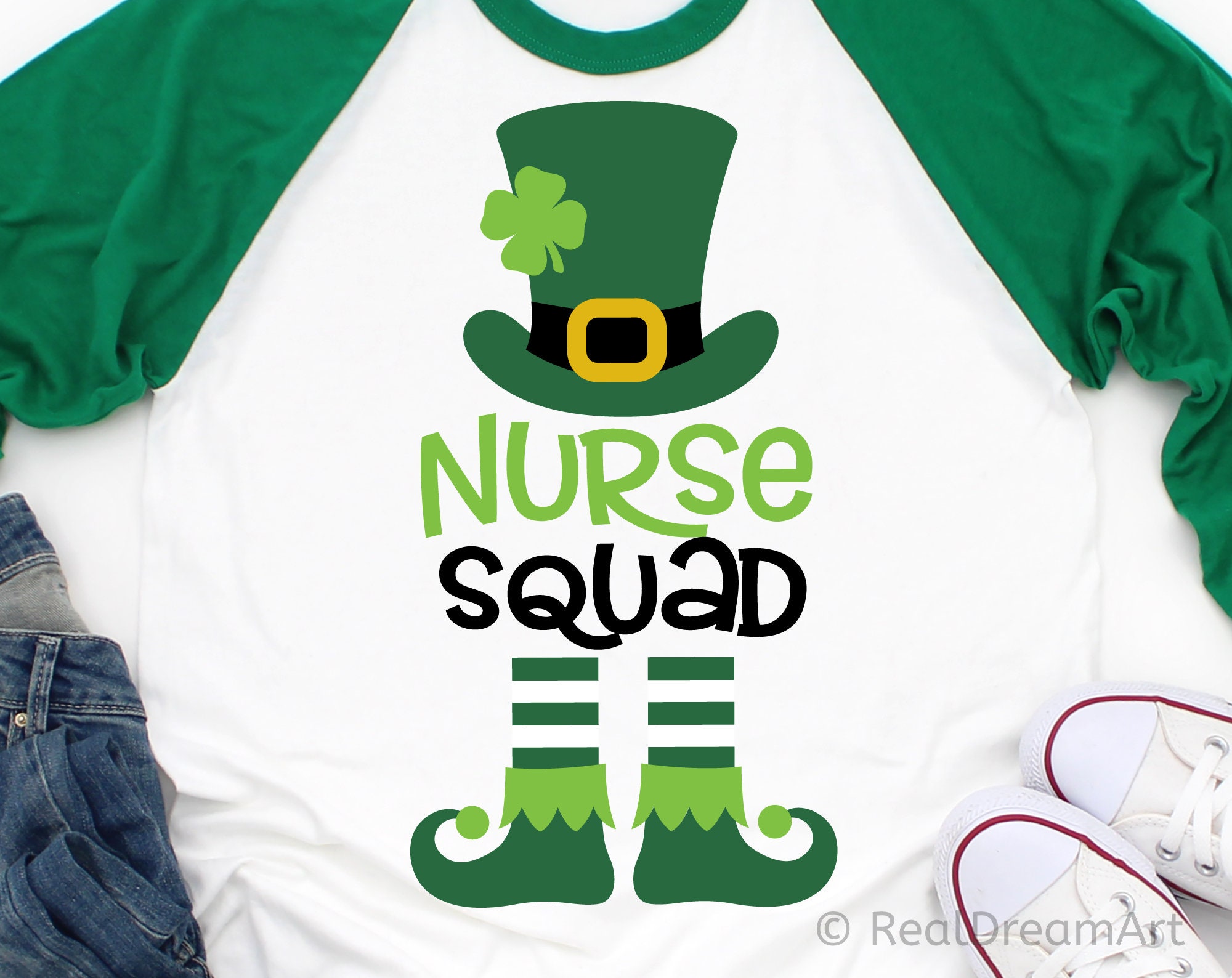 Funny St Patricks Svg Leprechaun Shirt Svg Nurse Squad | Etsy