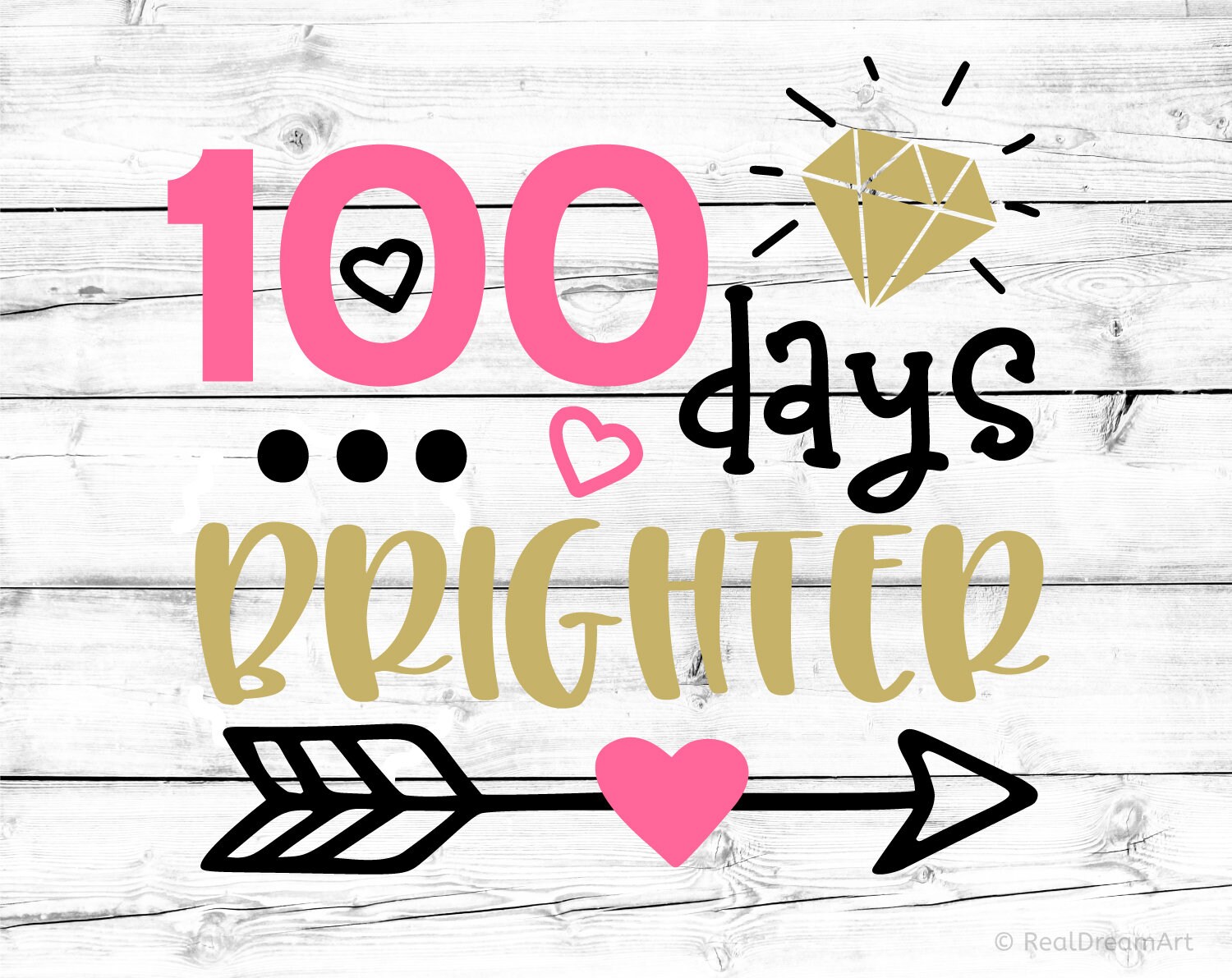 100 Days Brighter Svg Girl 100 Days Of School Svg 100 Days Etsy Canada
