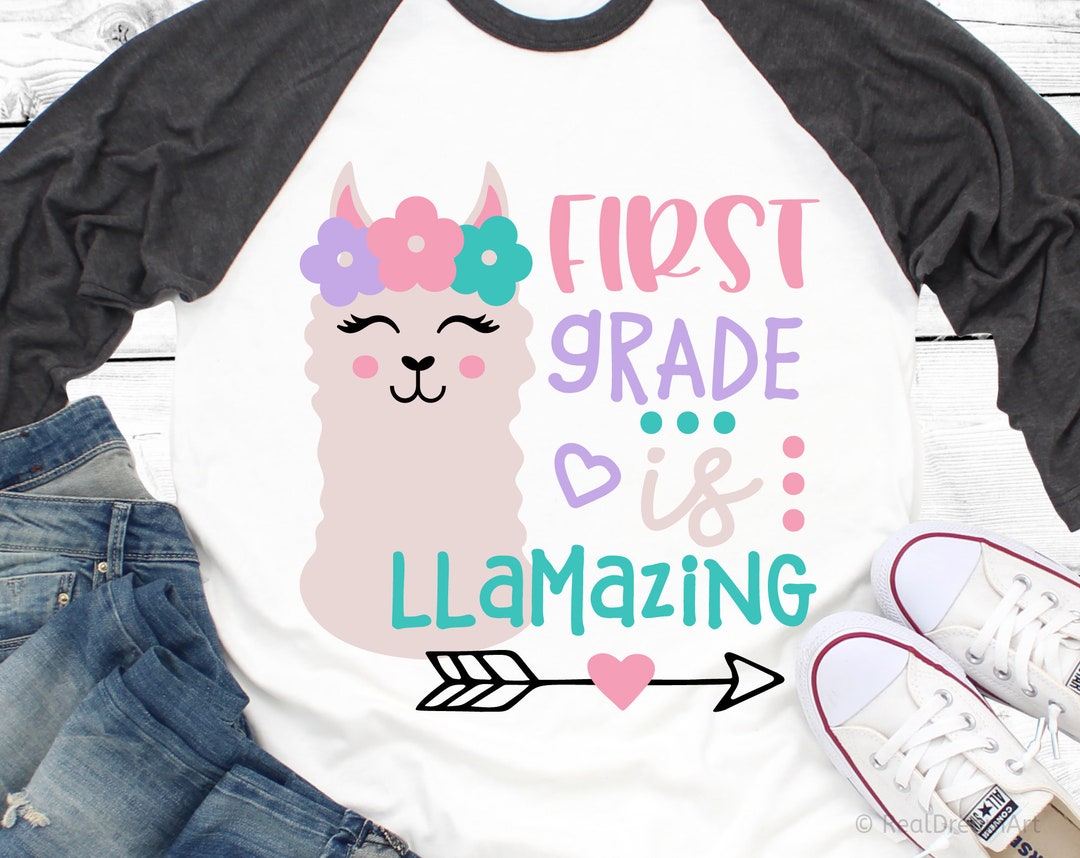 First Grade is Llamazing Svg, 1st Grade Svg, Girl First Grade, Back to ...