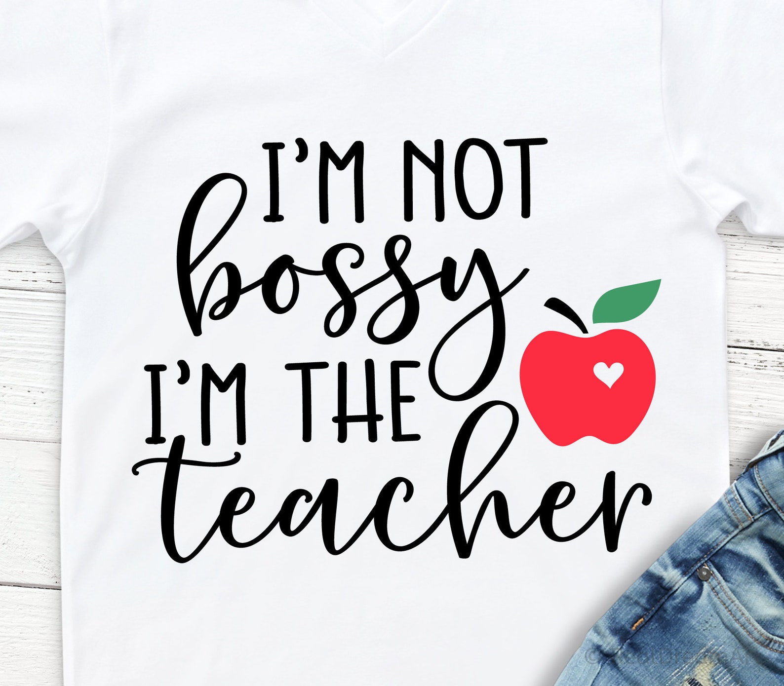 Im not Bossy Im the Teacher Svg Funny Teacher Svg Teacher | Etsy