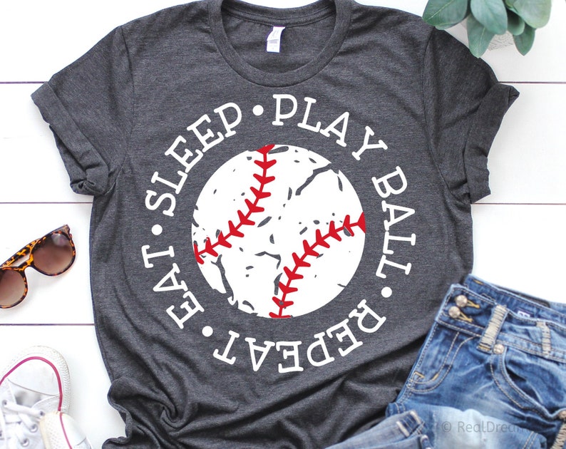 Eat Sleep Play Ball Repeat Svg Funny Baseball Svg Baseball - Etsy