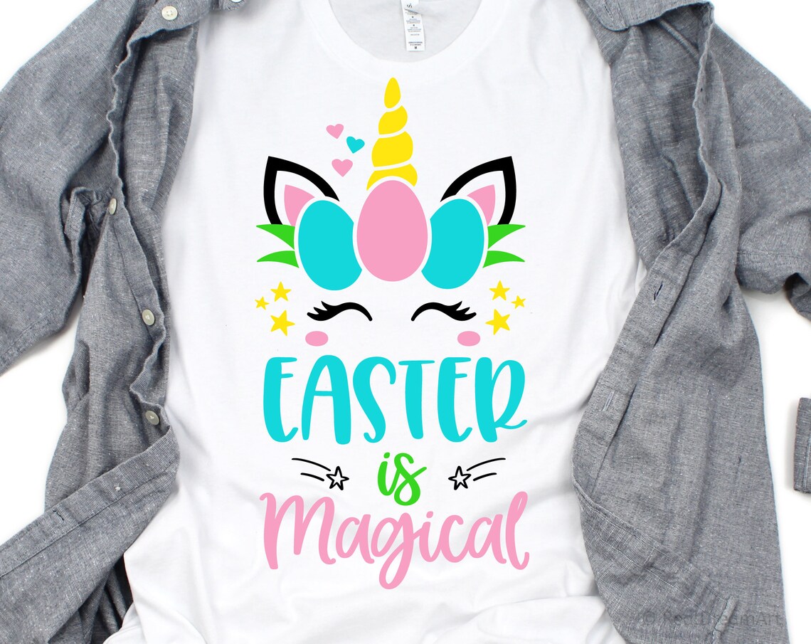 Easter is Magical Svg Girl Easter Svg Easter Unicorn Easter | Etsy