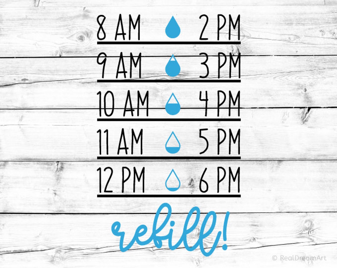 Water Tracker Svg Water Bottle Sticker Svg Water Tracker Decal Svg ...