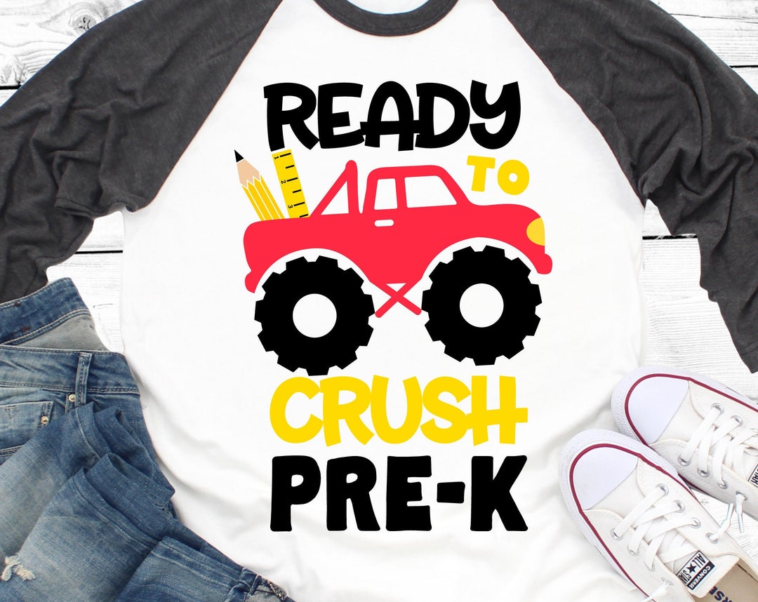 Ready to Crush Pre-k Svg, Back to School Svg, Preschool Svg, Monster ...