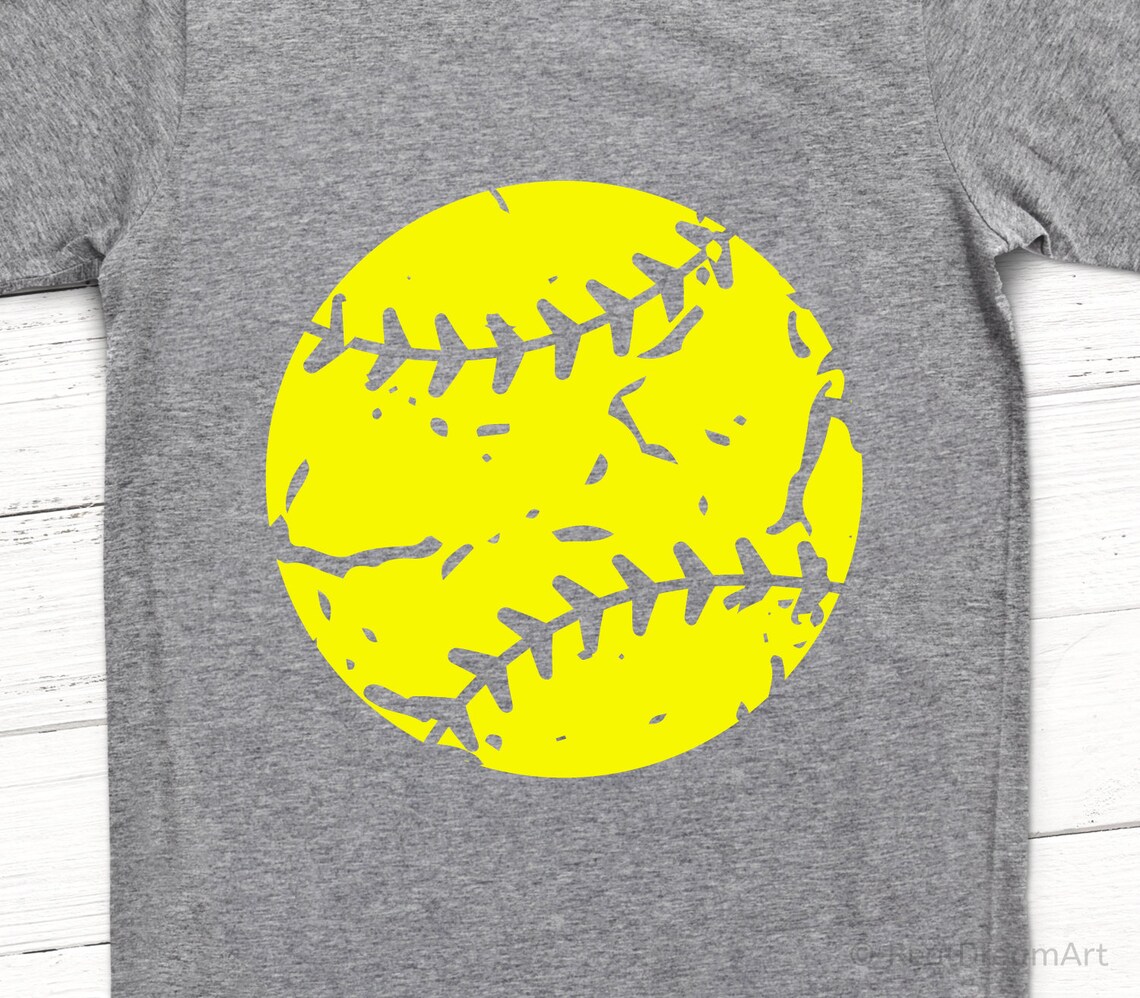 Grunge Softball Svg, Distressed Softball Ball Svg, Softball Mom Shirt ...