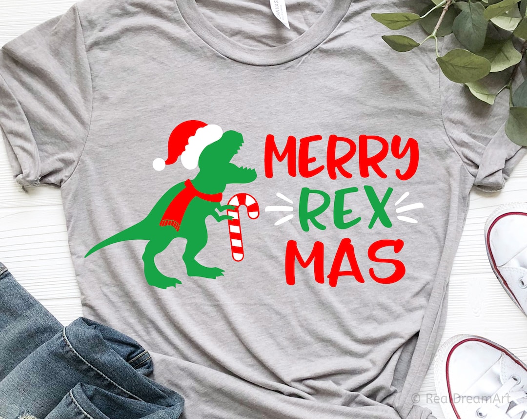 Merry Rex Mas Svg, Christmas Svg, Santa Dinosaur Svg, T-rex Svg, Boy ...