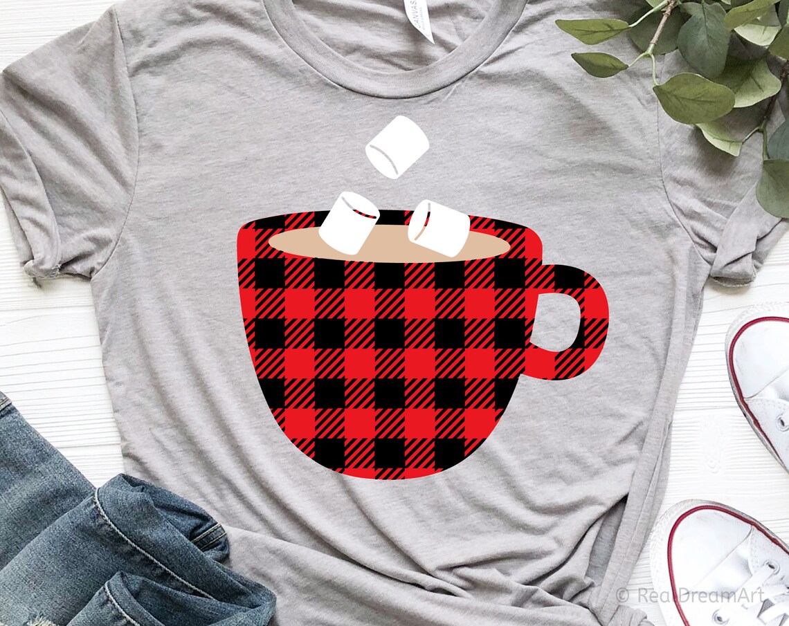 Hot Cocoa Svg Buffalo Plaid Cocoa Cup Svg Cocoa Mug Svg Hot - Etsy