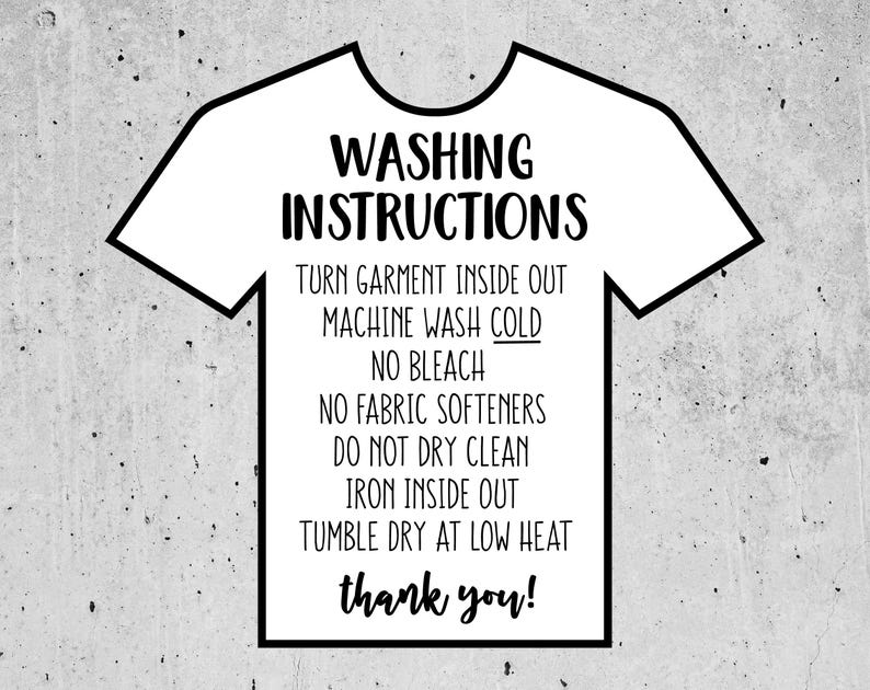 Washing Instructions Svg Care Instructions Card Svg Shirt Care Svg for ...