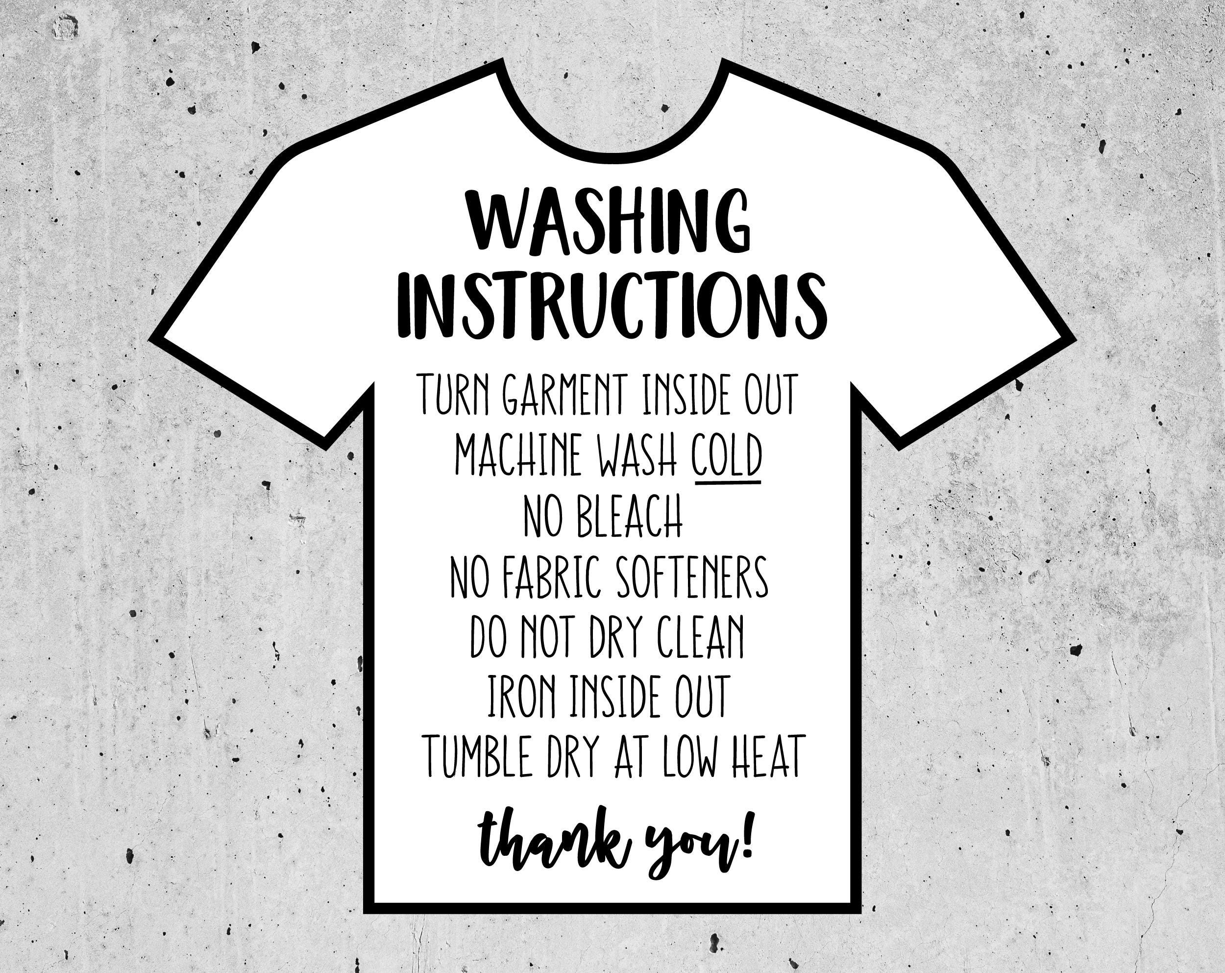 Washing Instructions Svg Care Instructions Card Svg Shirt Care Svg for ...