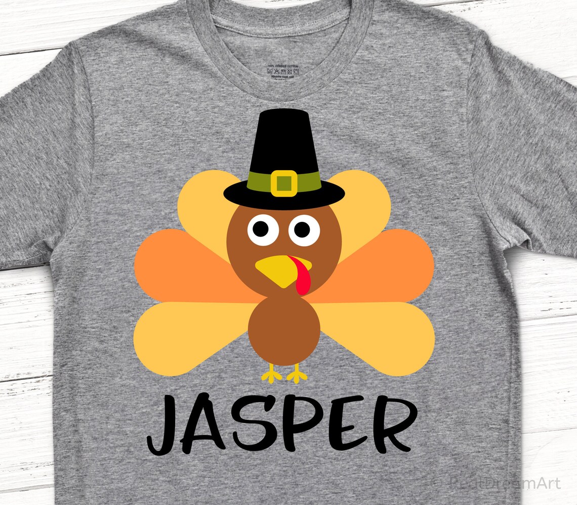 Boy Thanksgiving Svg Turkey Monogram Svg Boy Turkey With Hat | Etsy