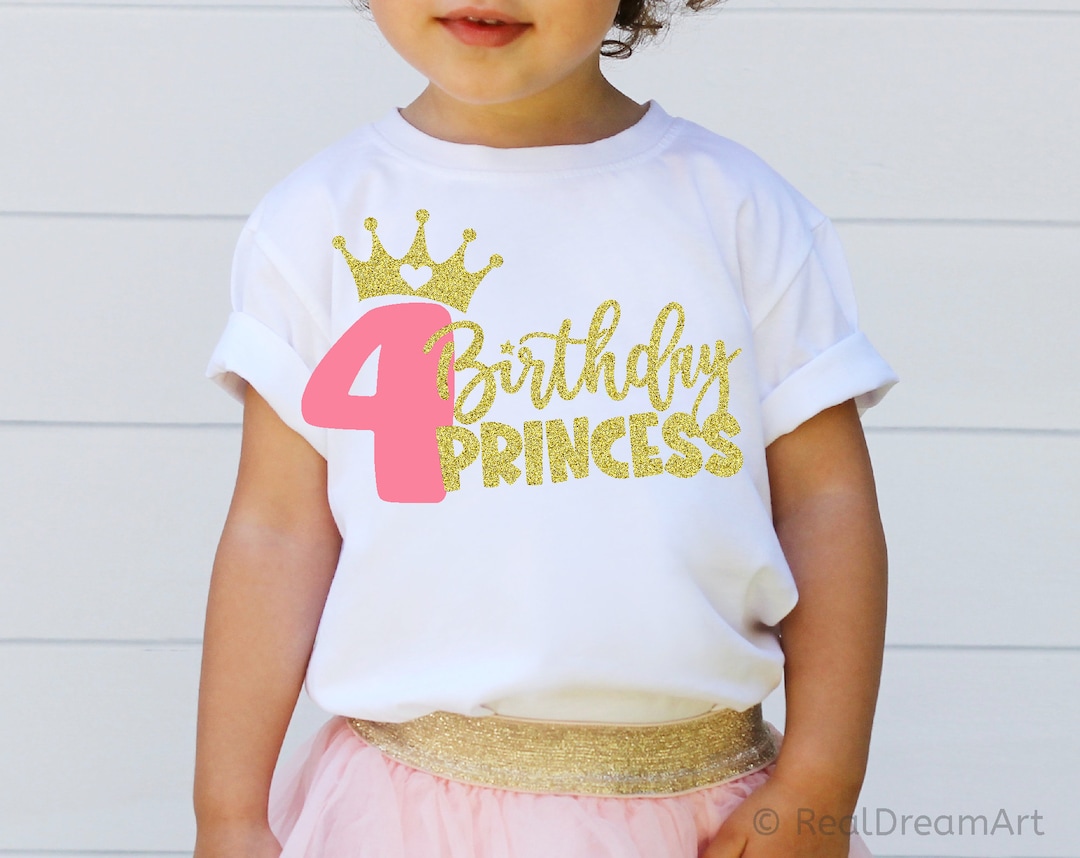 Fourth Birthday Princess Svg, 4th Birthday Svg, Princess Svg, Baby Girl Birthday Party, Crown ...