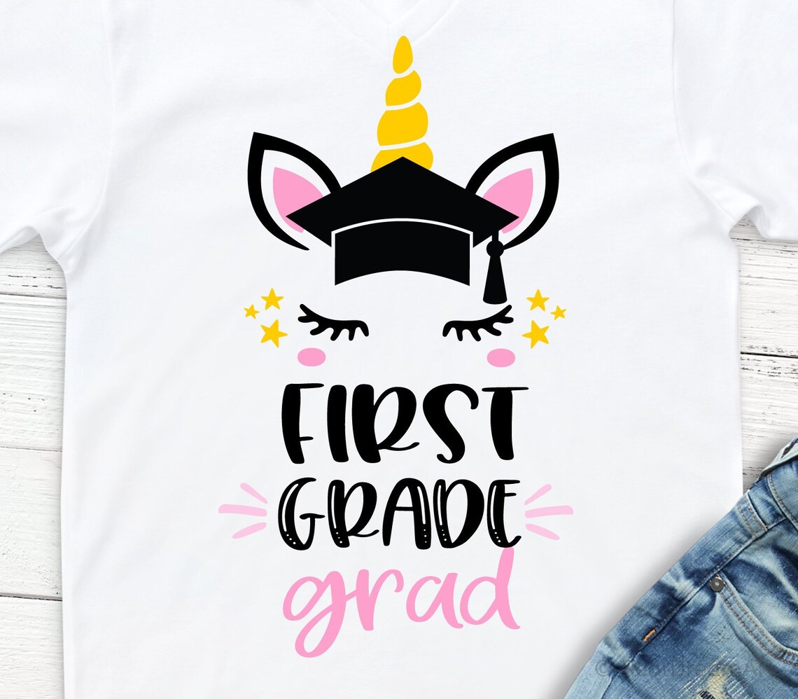 First Grade Grad Svg Unicorn Svg Last Day of School Svg End | Etsy