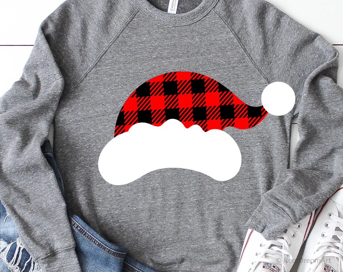 Buffalo Plaid Santa Hat Svg, Christmas Svg, Santa Hat Svg, Dear Santa ...