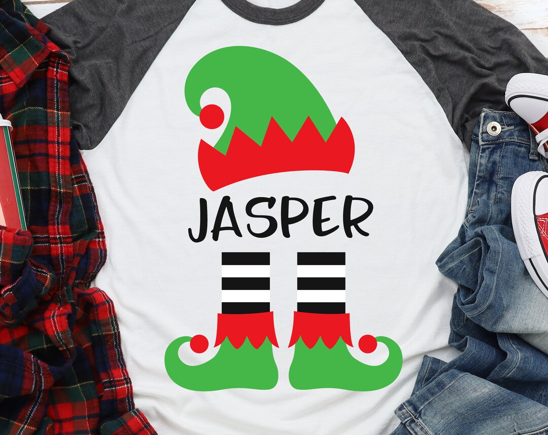 Boy Elf Monogram Svg, Boy Elf Svg, Christmas Svg, Elf Hat Svg, Elf Feet ...