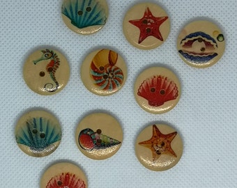 Sea shell buttons | Etsy