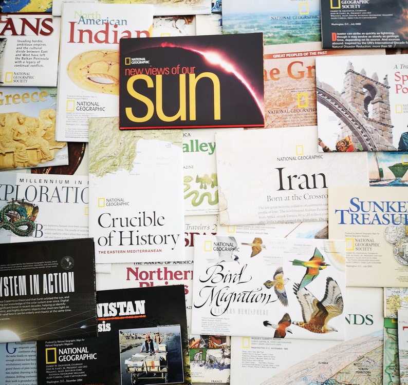 6 National Geographic Supplement Maps Scrapbook Collage Junk - Etsy