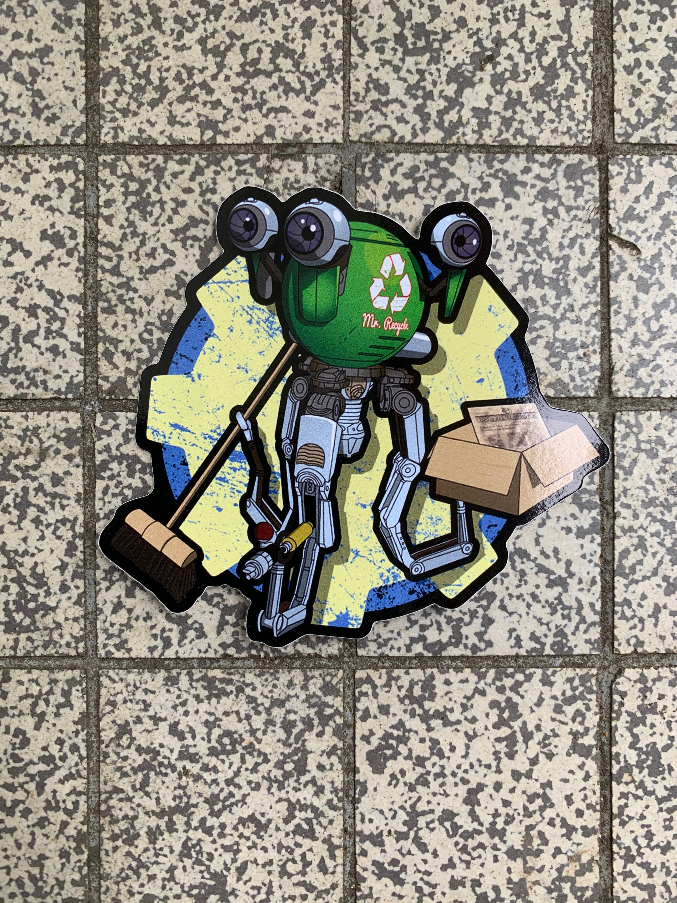 Mr Recycle Recycling Stickers Fallout Themed Sticker - Etsy