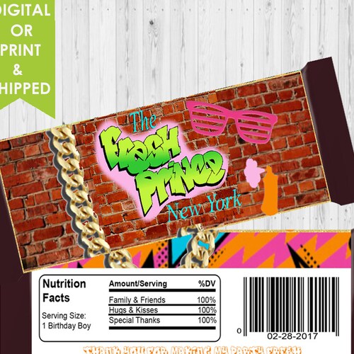 Fresh Prince Birthday Party Drink Labels Fresh Prince | Etsy