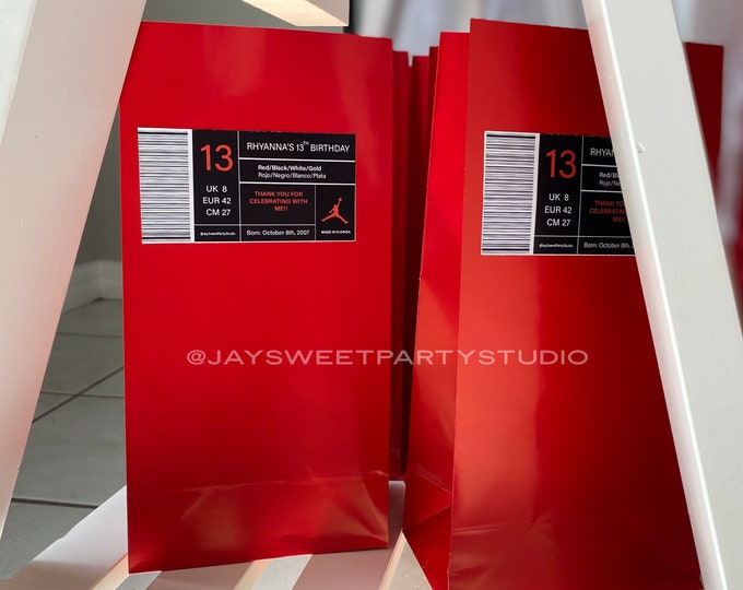 Air Jordan Gift Bags Custom Gift Bags Air Jordan Birthday Air Jordan ...