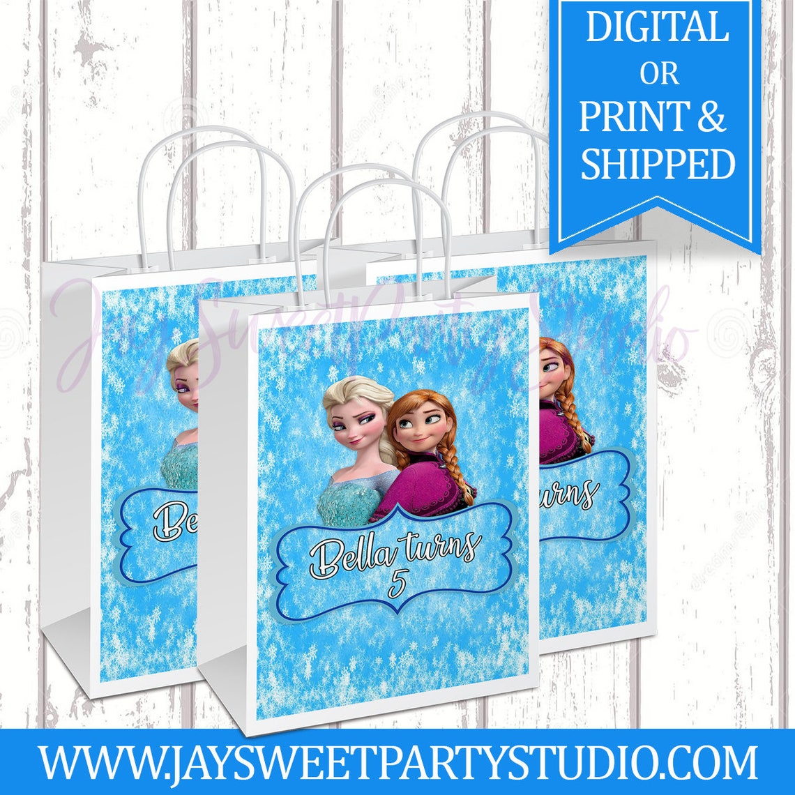 Frozen Gift Bags Custom Gift Bags Frozen Birthday Frozen - Etsy