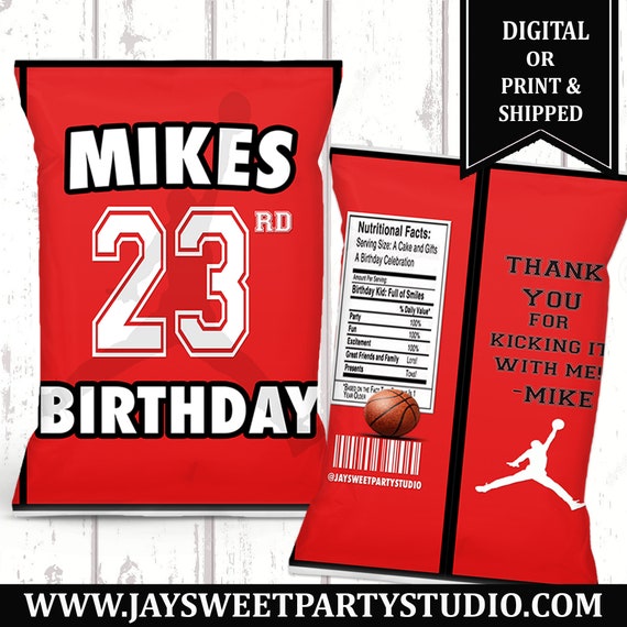 Jordan Inspired Chip Bags Custom Favor Bags Jordan - Etsy