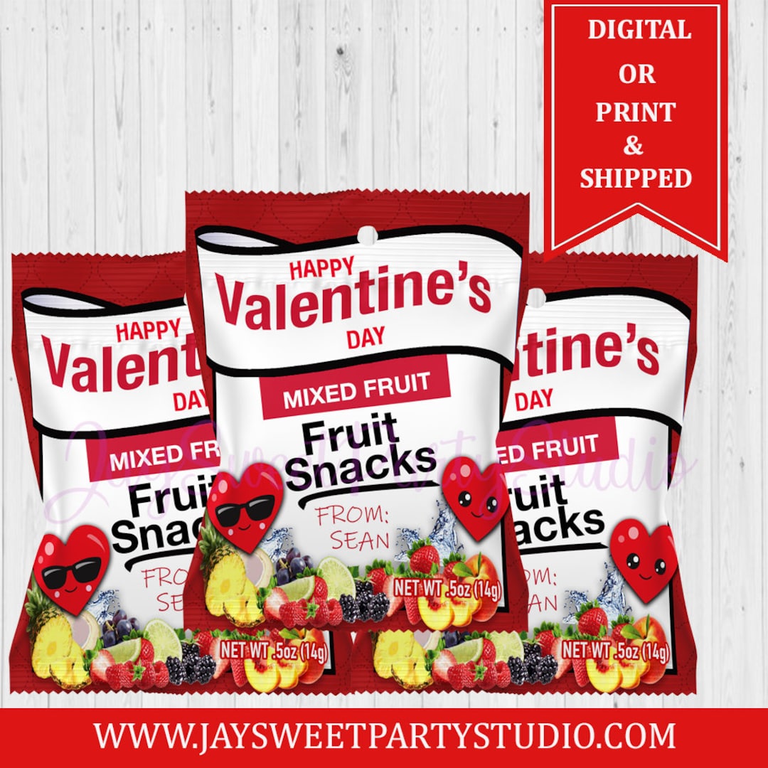 Valentine's Kids Class Treats Fruit Snacks Valentine's Day Class ...
