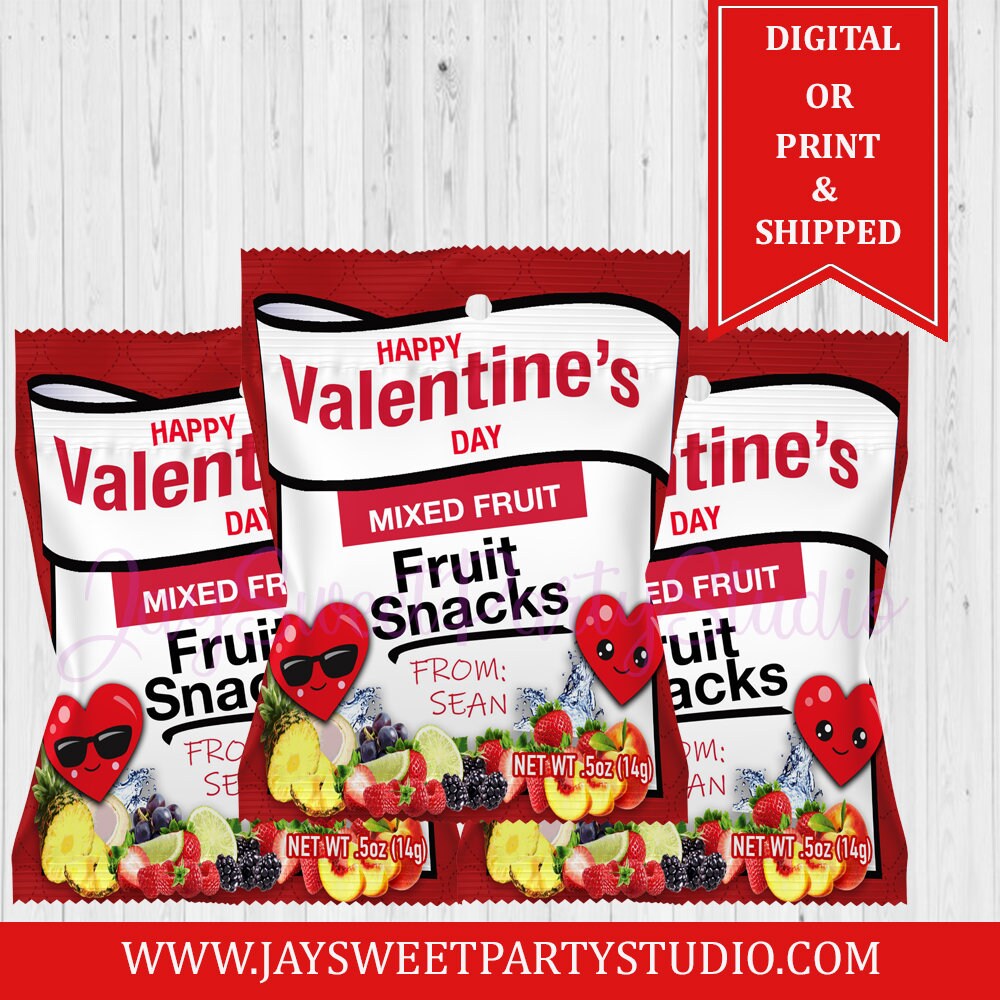 Valentine's Kids Class Treats Fruit Snacks - Etsy
