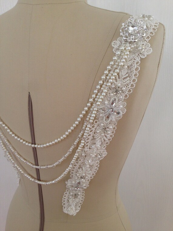Wedding Back Jewelry Back Necklace Pearl Beaded Detachable - Etsy