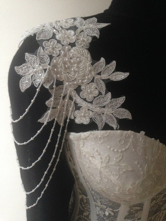 Ivory Detechable Wedding Dress Straps Arm Jewelry Crystal Hand | Etsy