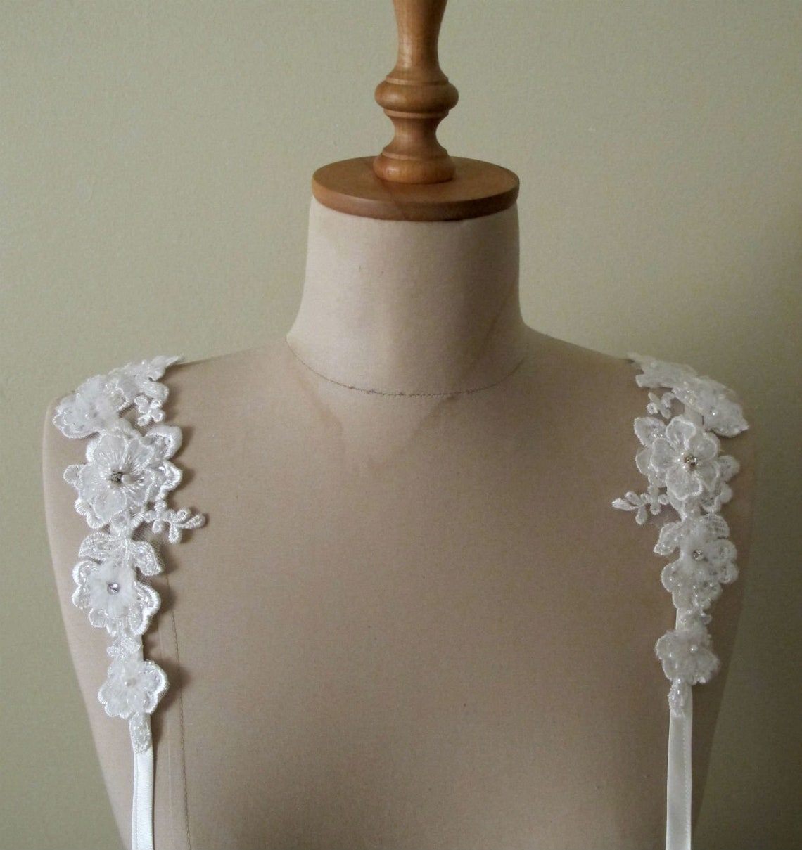 Ivory Detachable Wedding Dress Straps Pearl Crystal Beaded - Etsy