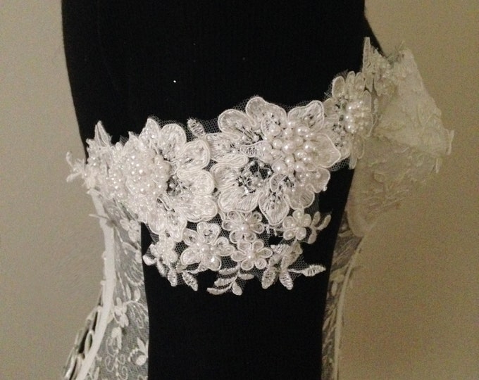 Detachable off Shoulder Sleeves Wedding Straps Detachable Beaded ...