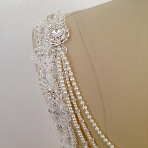 Wedding Back Jewelry Back Necklace Pearl Beaded Detachable Bridal ...