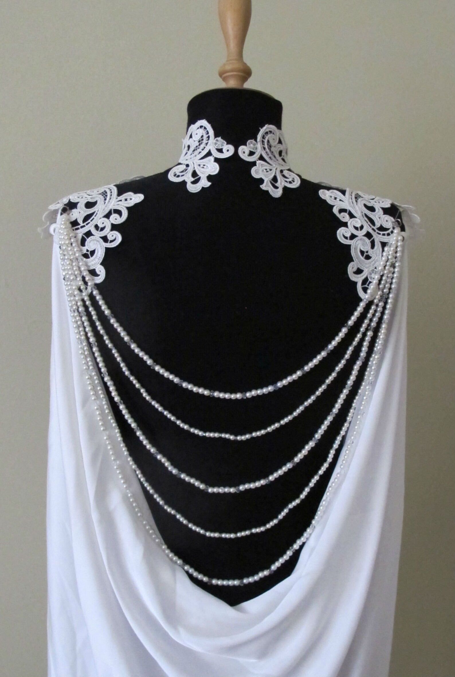 Wedding Back Jewelry Back Necklace Pearl Beaded Detachable - Etsy