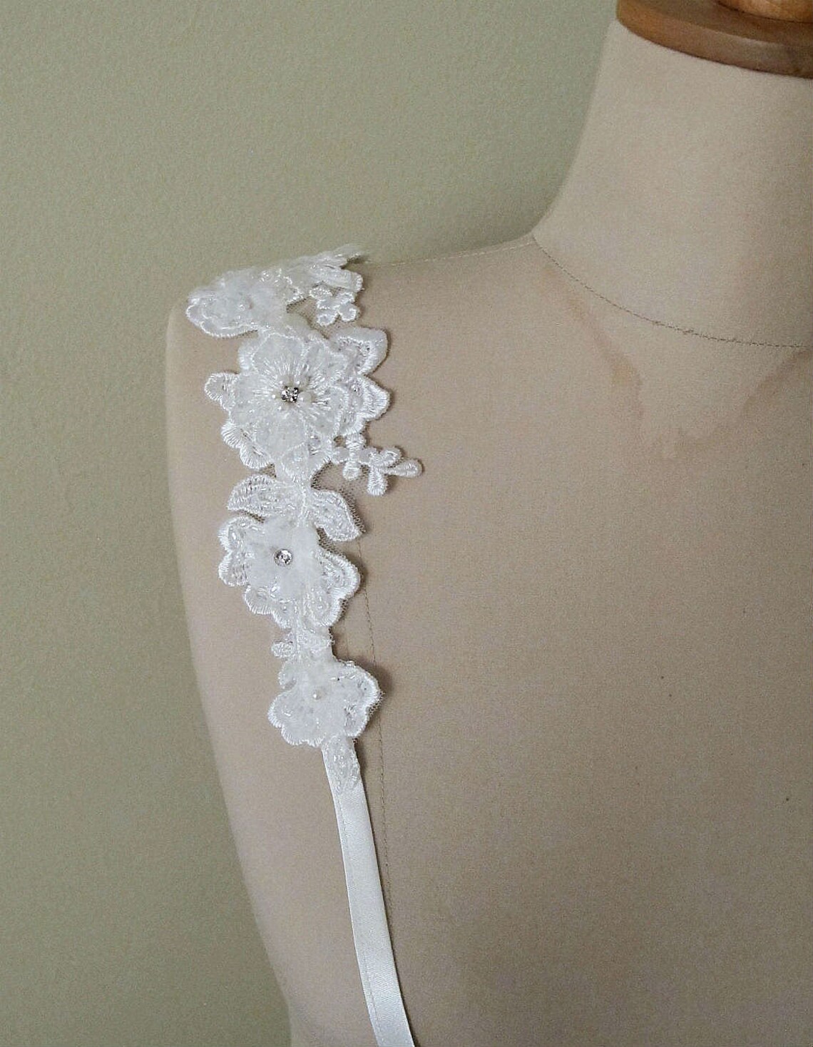 Ivory Detachable Wedding Dress Straps Pearl Crystal Beaded | Etsy