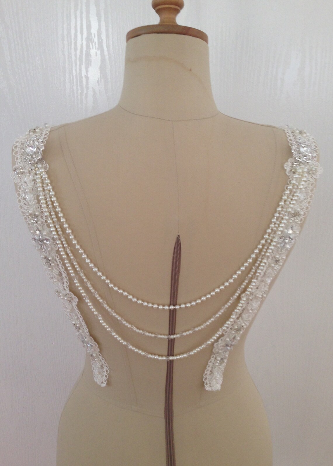 Wedding Back Jewelry Back Necklace Pearl Beaded Detachable - Etsy