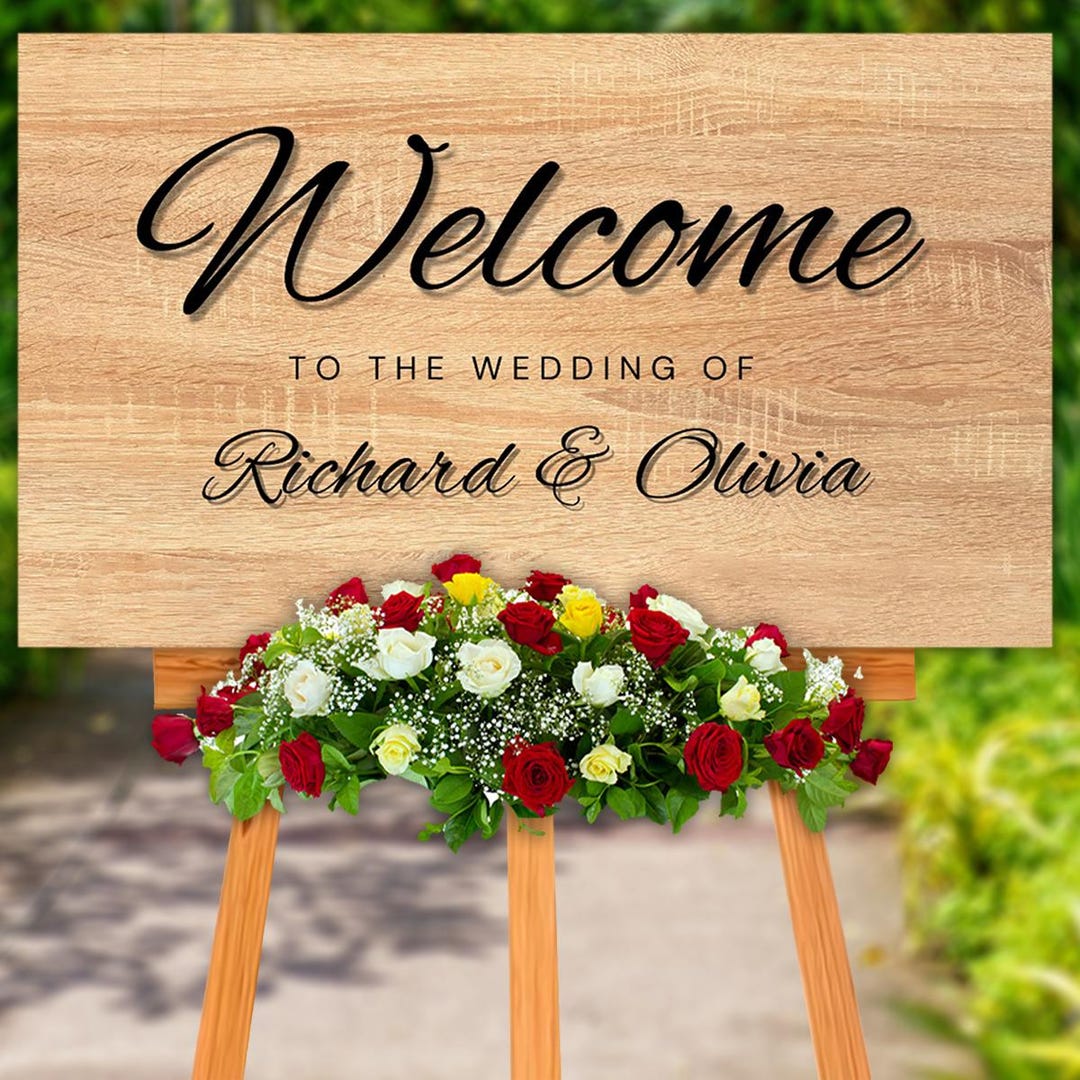 Large Welcome Wedding Sign, Plywood Wedding Signs, Personalized Fonts ...