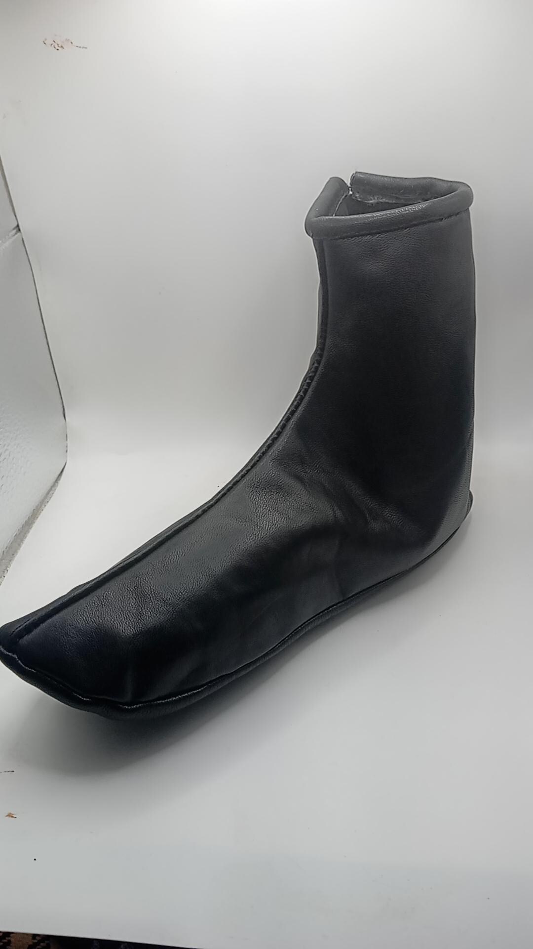 Black Halal Original Genuine Leather Soft Slip-on, Zipper Sides Panel ...