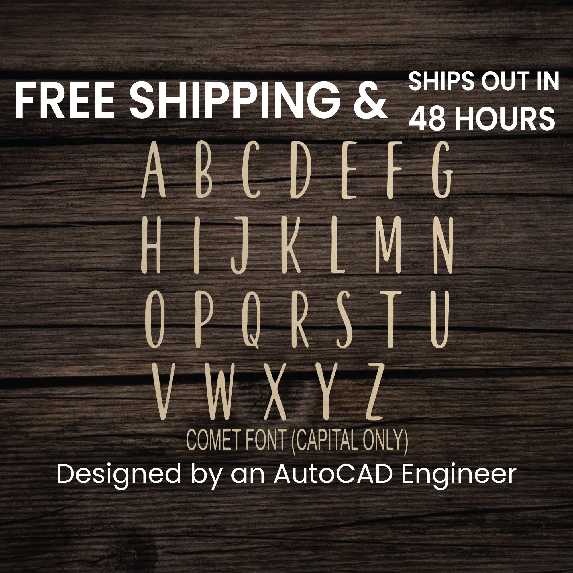 Comet Font Wood Cutout / Personalized Wall Decoration Name - Etsy