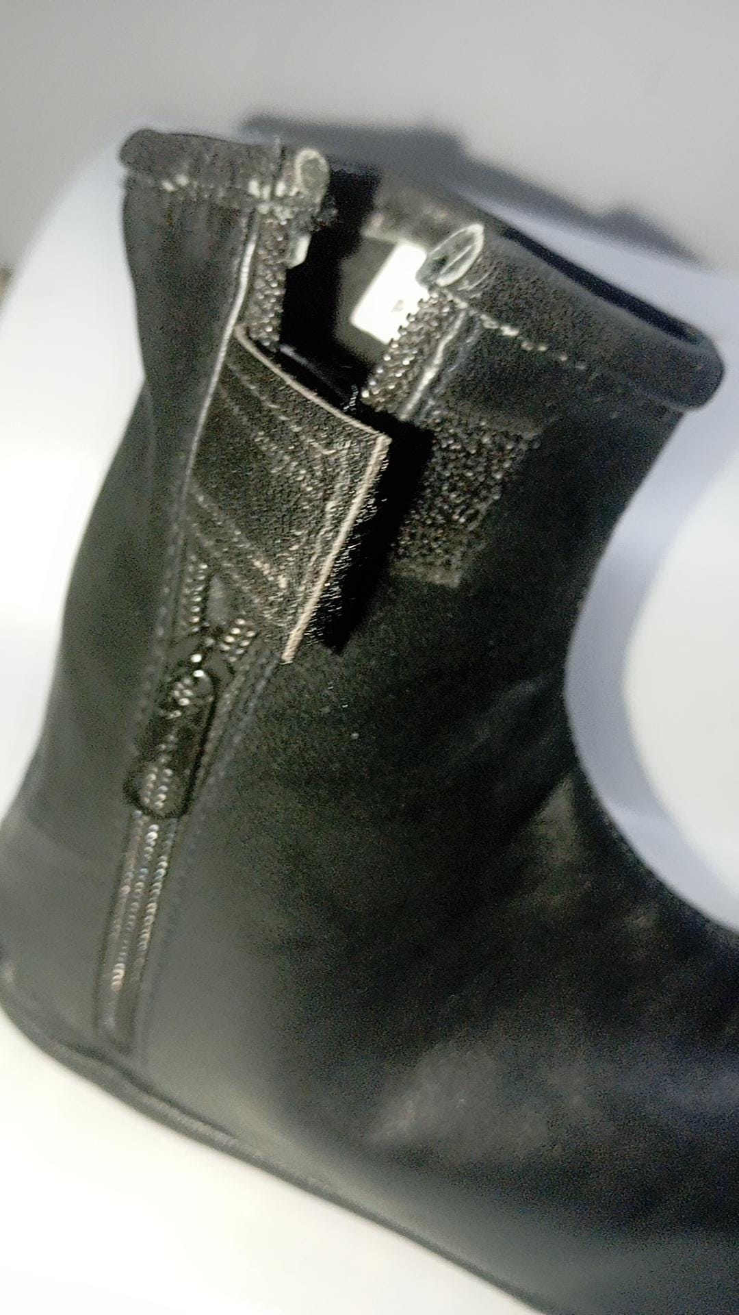 Black Halal Original Genuine Leather Soft Slip-on, Zipper Sides Panel ...